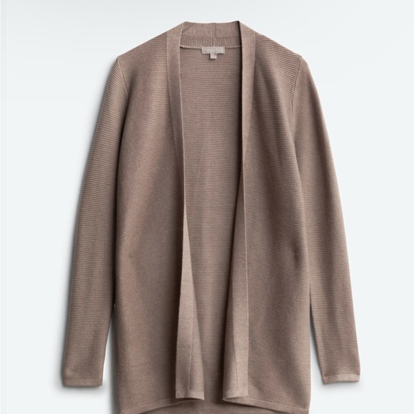 Sweaters | Evolution By Cyrus Katie Ribbed Open Cardigan Taupe Open ...